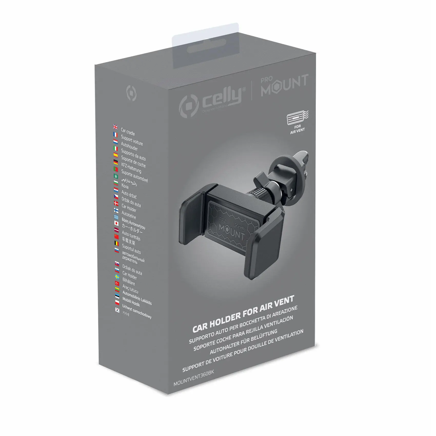 Telephone holder with ventilation grid 360° | MOUNTVENT360BK