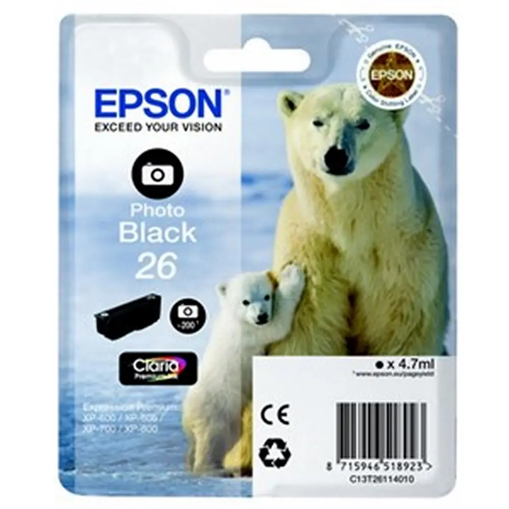 EPSON 26 PBK PHOTO ORIGINAL | C13T26114010 | Ink cartridges